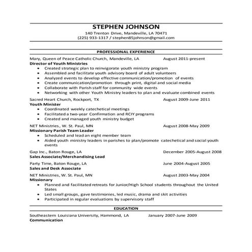 Stephen Johnson Resume | DOCX