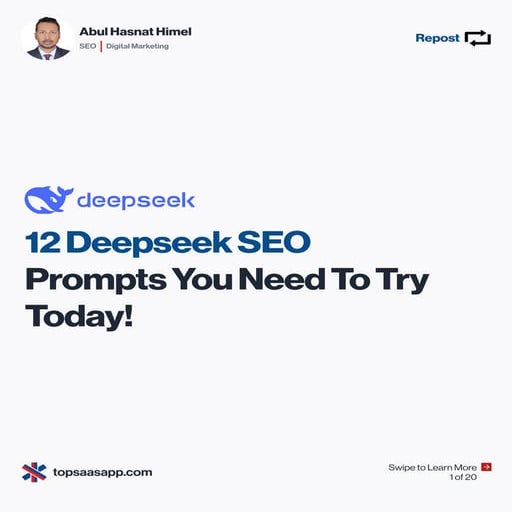 12 DeepSeek SEO prompts You Need to Try Today | PDF