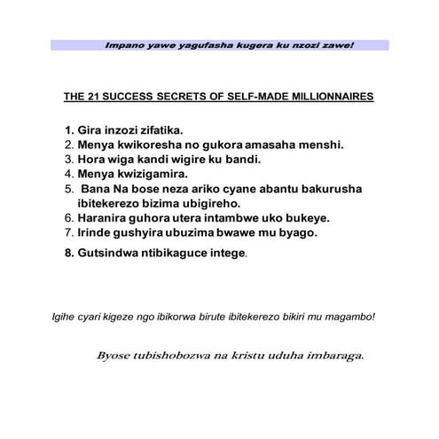 THE 21 SUCCESS SECRETS OF SELF | DOCX