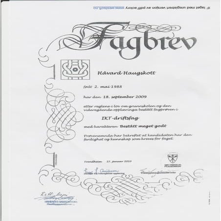 Fagbrev | PDF