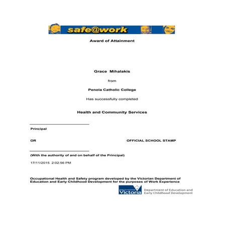 Certificate Hospitality | PDF