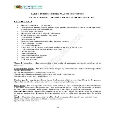 Macro Economics for class 12 and class 11 | PDF