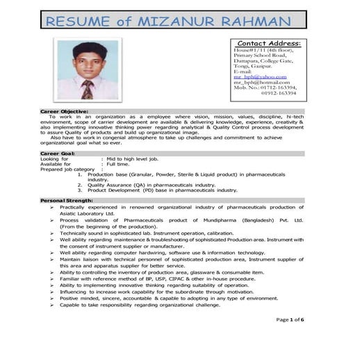 Tamil Resume Template | PDF