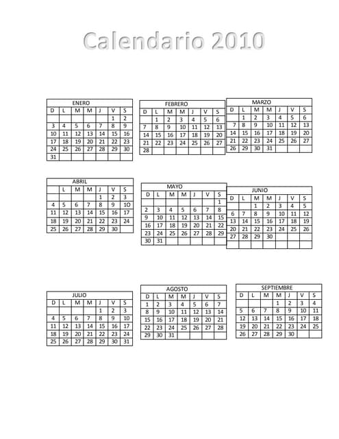 Calendario word | PDF