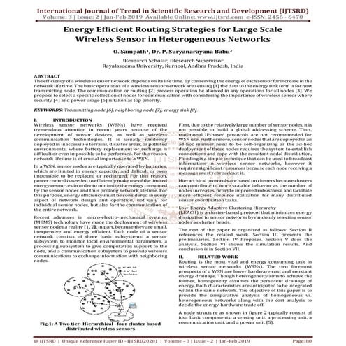 Energy Efficient Routing Strategies For Large Scale Wireless Sensor In Heterogeneous Networks Pdf