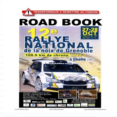 12e Rallye National de la Noix de Grenoble 2017 (Road-Book) | PDF
