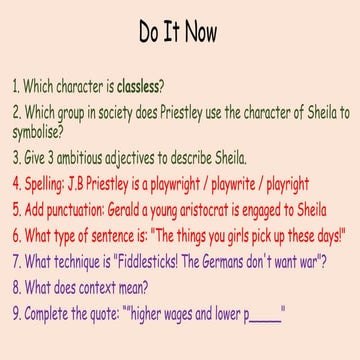 An Inspector Calls - Quotations | DOC