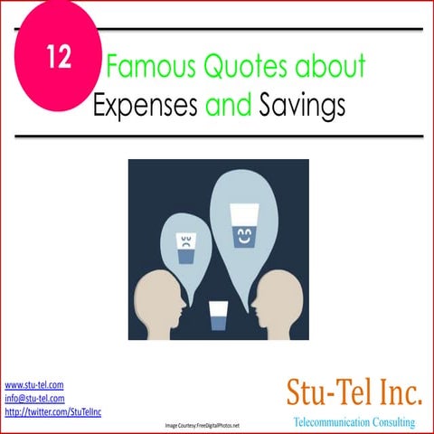 12 famous quotes about expenses and savings | PPTX