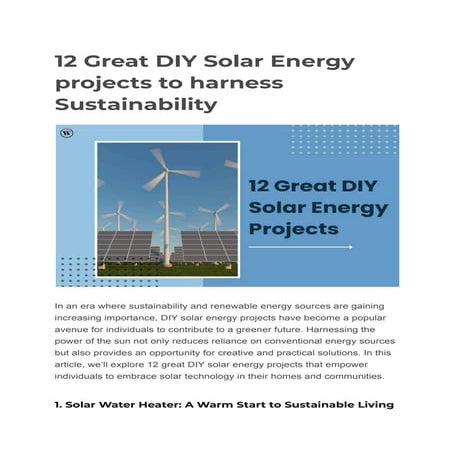 12 Great DIY Solar Energy projects to harness Sustainability.pdf