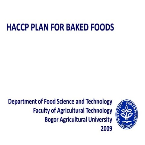 Bakery Haccp plan | PDF