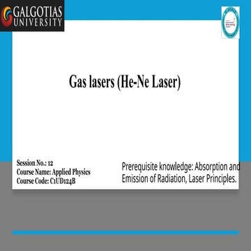 helium neone laser, detaisl about the the various | PPTX
