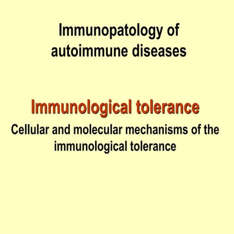 Immunological tolerance | PPTX