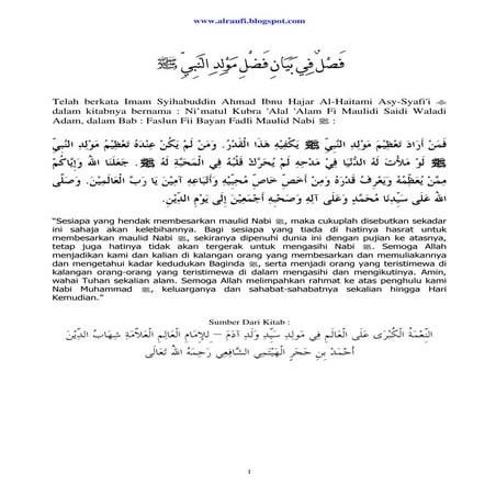 ibnu hajar al haitami (kelebihan maulid nabi). | PDF