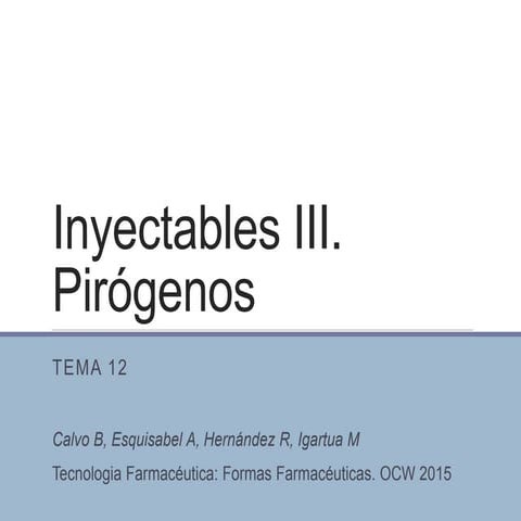 Pirogenos .control (farmacopea) | PPTX