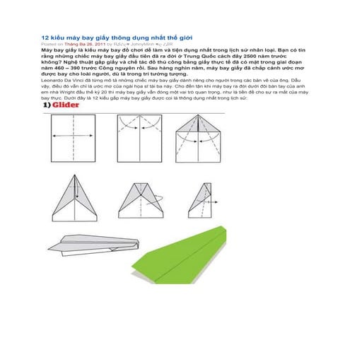 12 kieu gap may bay giay thong dung | DOCX