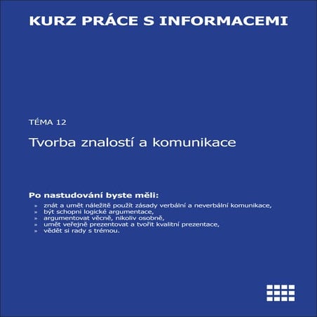 12 komunikace a tvorba znalostí | PDF