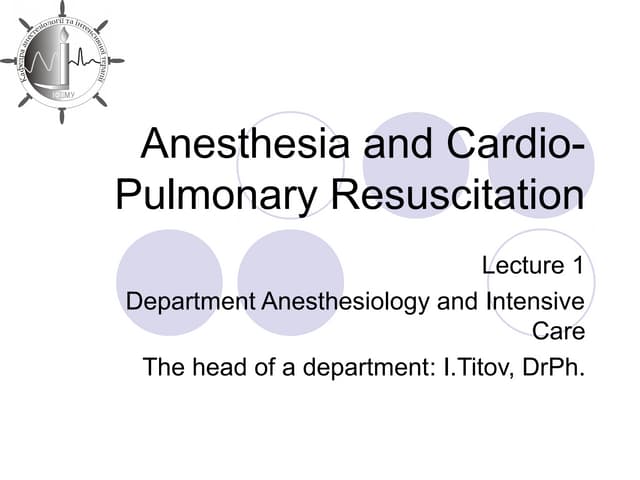 Introduction to Anesthesia for medical students | PPT