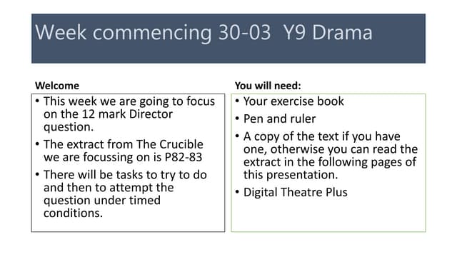 GCSE Drama C1 Devising - portfolio guidelines | PPTX
