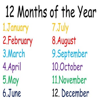 12 Months of the Year lesson to help first grader to learn the 12 ...