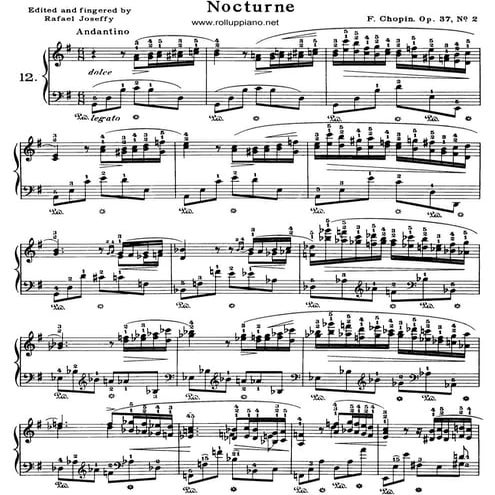 sheet music for piano free 12 nocturne op-37-no-2 | PDF