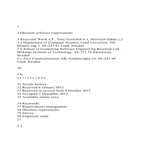 12 Obsolete Software Requirements3 Krzysztof Wnuk A ⇑ Docx