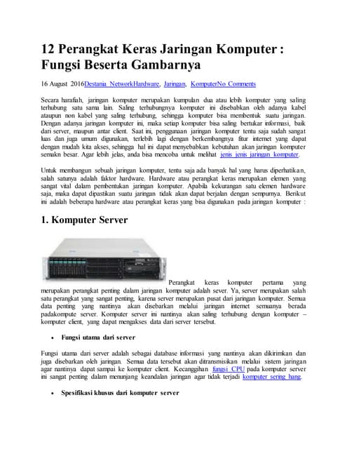 MENGENAL JARINGAN KOMPUTER SERTA JENIS-JENIS JARINGAN | PPTX