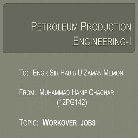 Workover job ppe | PPTX