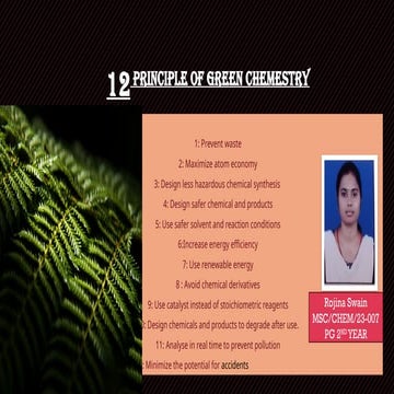 12 Principle of Green chemestry of environmental science ppt | PPTX