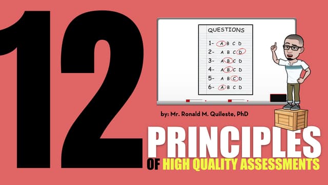 Principles of high quality assessment | PDF