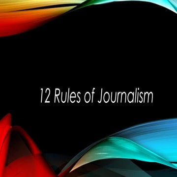 12 rules of journalism | ODP