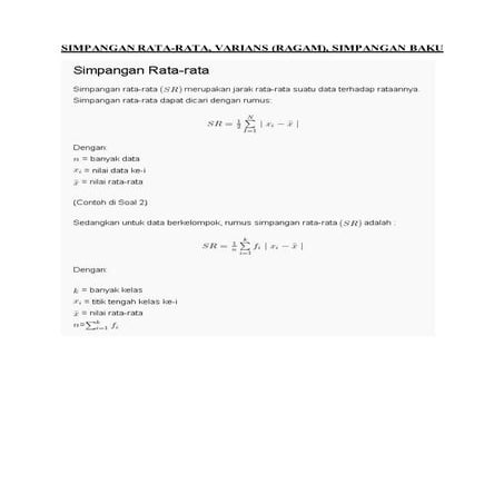 12 simpangan rata rata, ragam, simpangan baku | DOCX