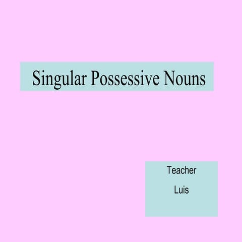 12 singular possessive nouns | PPT