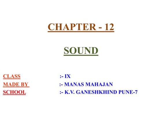 class 8 sound | PPT