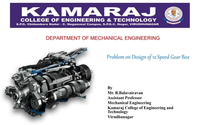 Design of gear box for Machine Tool Application (3 stage & 12 speed ) by Sagar Dhotare | PDF