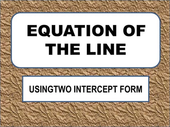 equation of the line using two point form | PPT