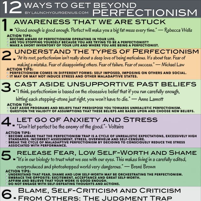 12 steps to get beyond perfectionism | PDF
