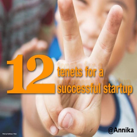12 tenets for a successful startup | PDF