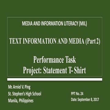 Media and Information Literacy (MIL) - Text Information and Media (Part ...