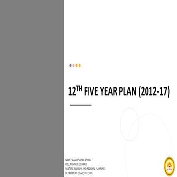 12th Five year Plan | PPTX