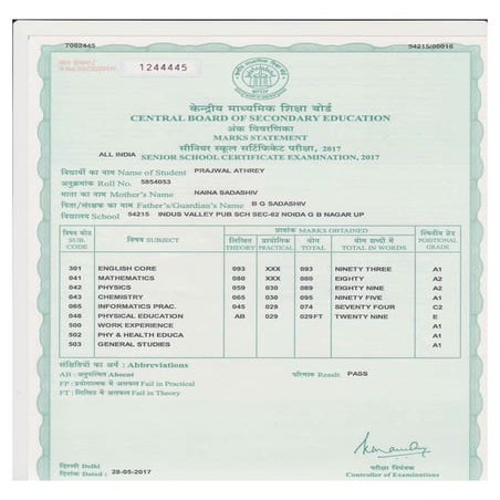 12THE-CLASS-MARKS-SHEET | PDF