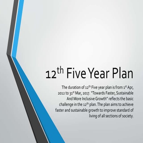 12th Five Year Plan And Agriculutral Marketing | PPTX