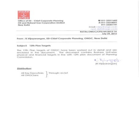 12th plan document ongc | PDF