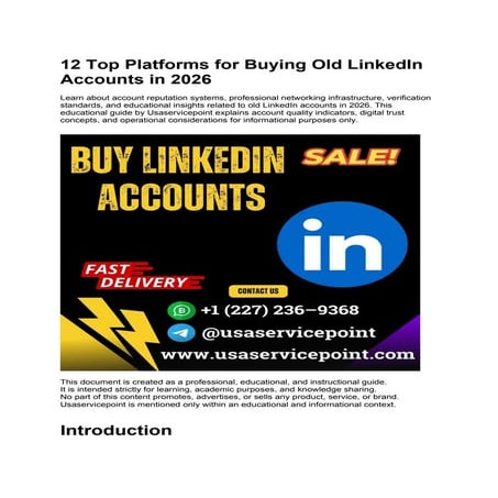 11 Top Sites for Buying LinkedIn Accounts in 2026 (Verified).docx