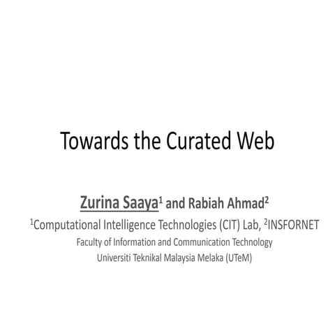 Towards The Curated web | PPTX