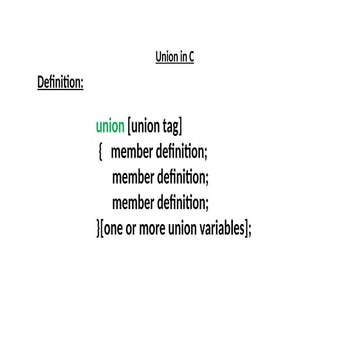 12_Unions in C 12_Unions in C 12_Unions in C | PPT