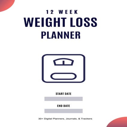 12 Week Weight Loss Planner to help with planning weight loss | PDF ...
