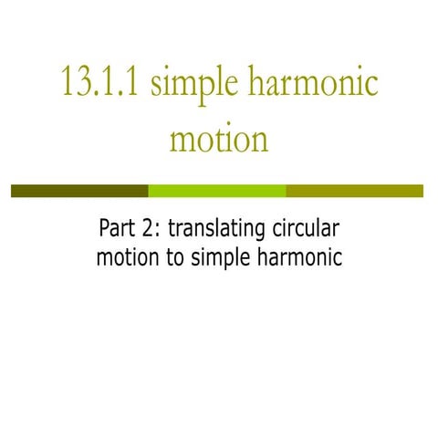 13.1.1 Shm Part 2 Circular To Shm | PPT
