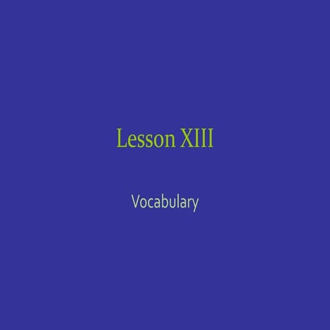 Lesson 13 Vocabulary | PPTX