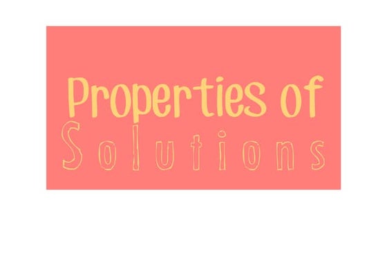 solution and solubility | PPT