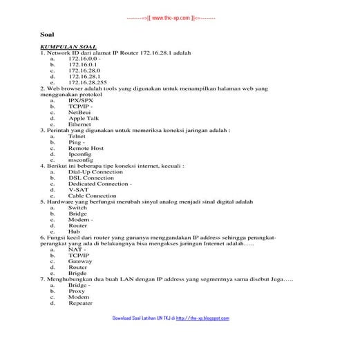 13. download soal latihan kejuruan tkj lengkap full --- www.the-xp.com